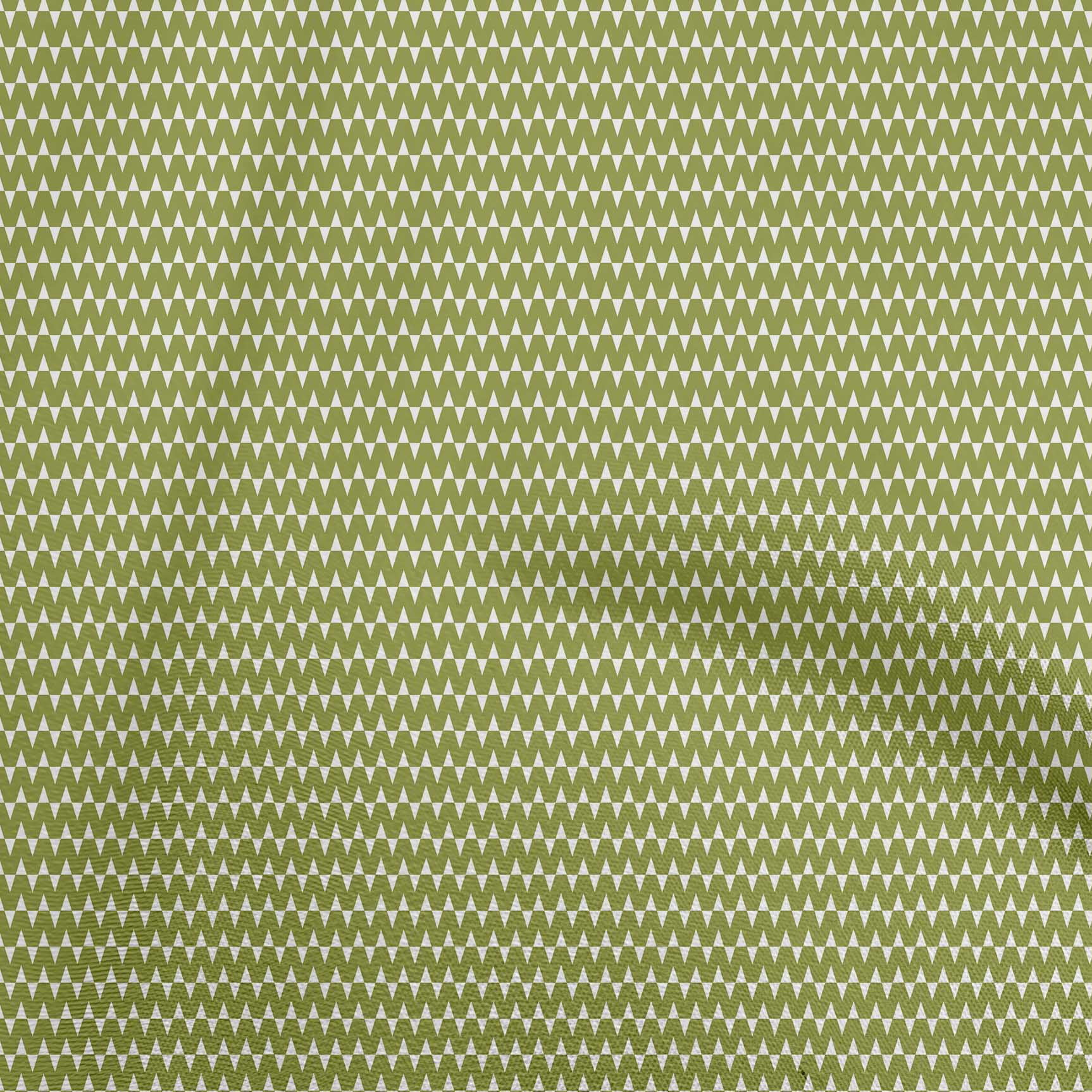 oneOone Silk Tabby Olive Green Fabric Geometrical Sewing Material Print ...