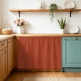 Brick Red Solid Cabinet Curtains 10" W x 11" L, Minimalist Cloth Rust ...