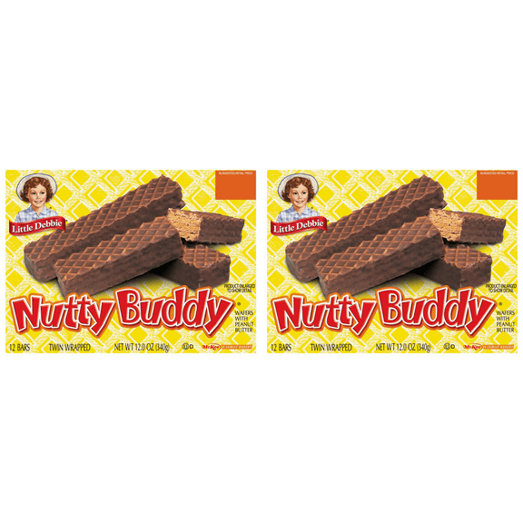 Little Debbie Nutty Buddy Bar, Large 3 oz., Individually Wrapped 2 ...