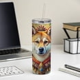 Akita Dog French Bohemian Art 20oz Insulated Water Bottle Skinny ...