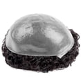 20mm Curly Toupee for Men 0.08-0.10mm Double knotted Full PU Thin Skin ...
