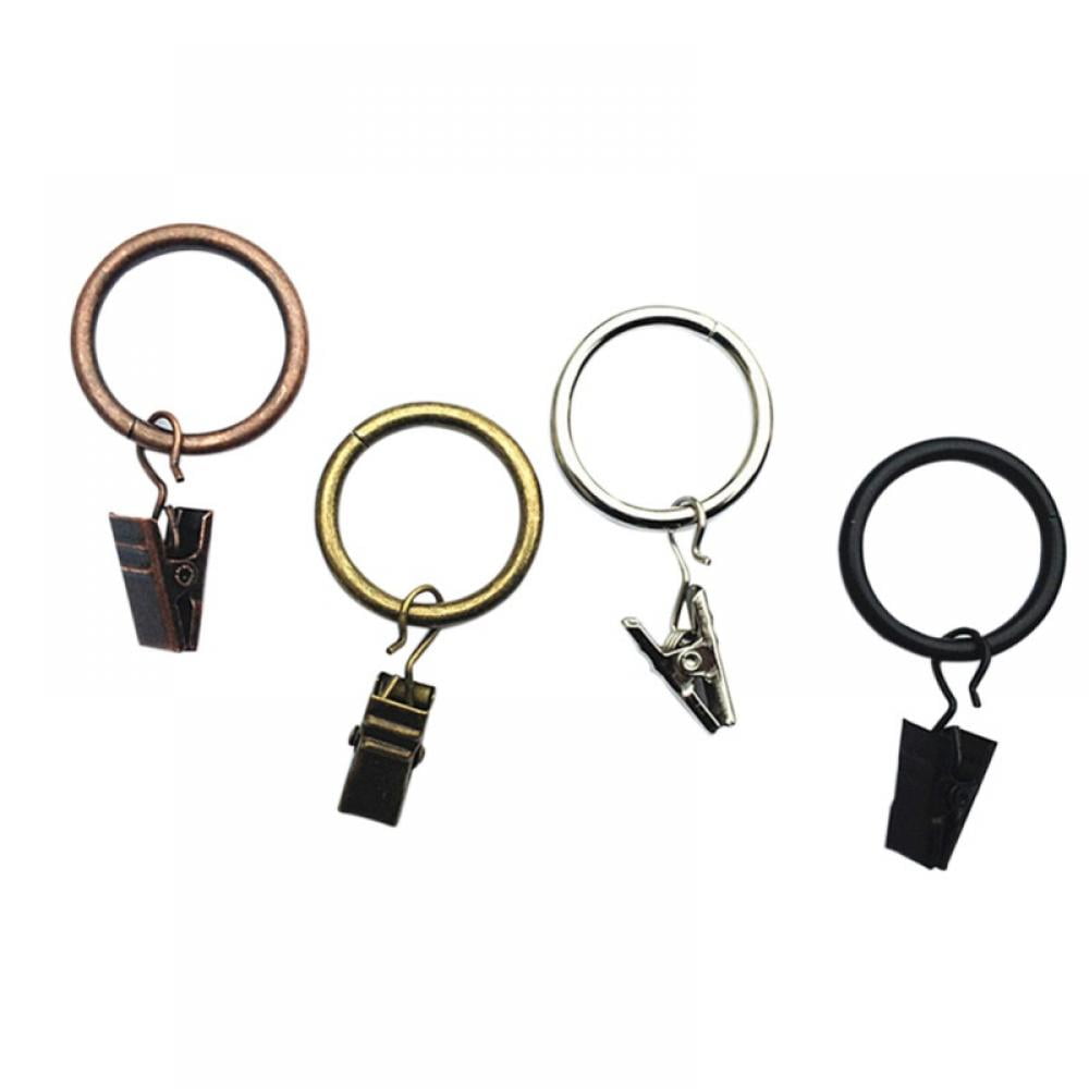 DA BOOM Drapery Curtain Clips with Rings - Set of 10 Decorative Drapery ...