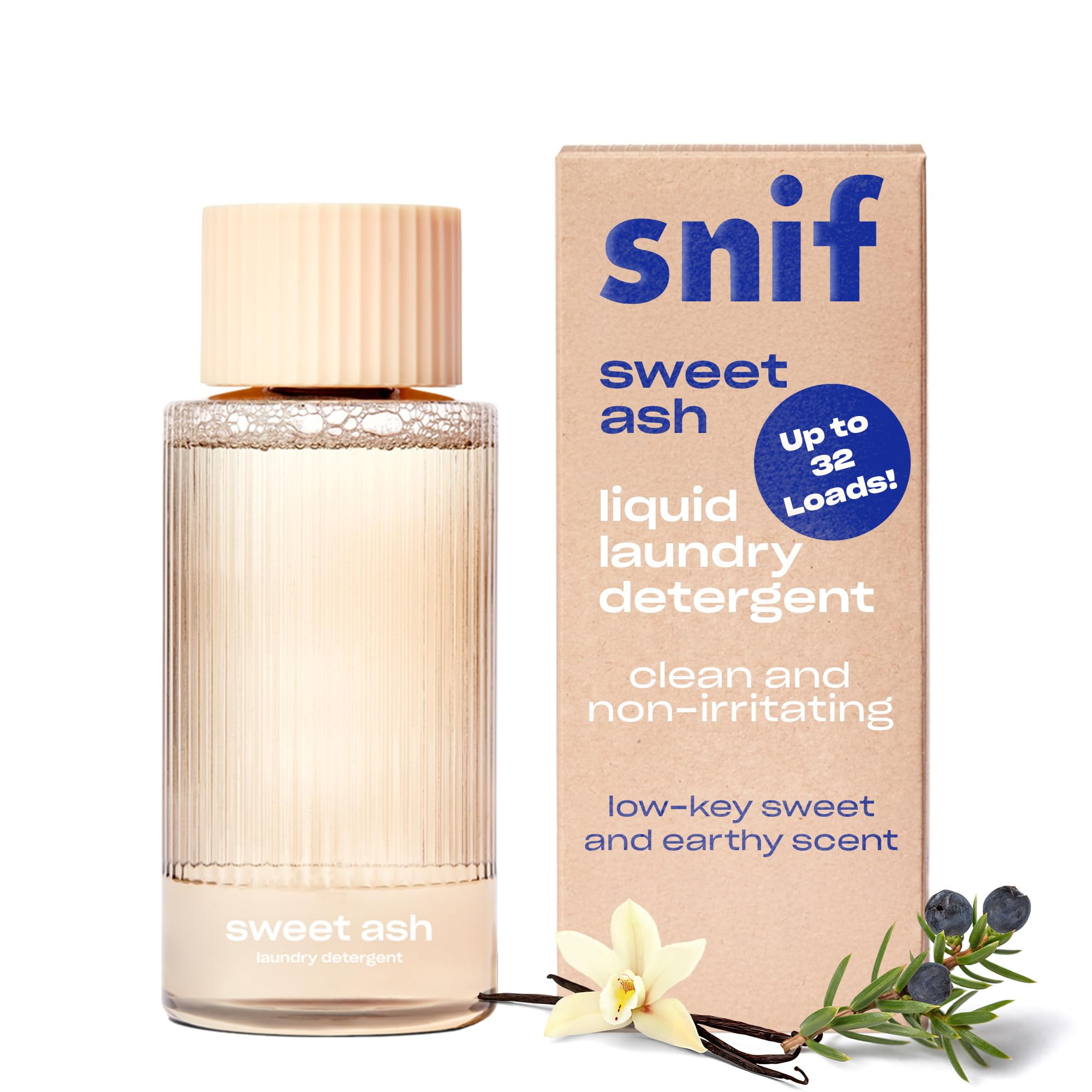 Detergente para ropa Snif Sweet Ash, 32 oz, 64 cargas, no tóxico ...