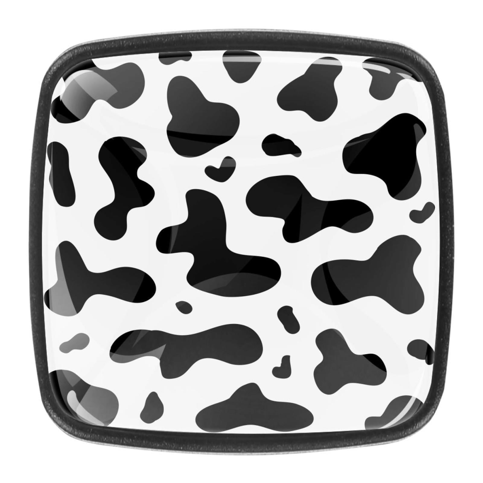4 Pcs Square Cabinet Handle Cupboard Knob Drawer Pulls Handle Cow Print ...