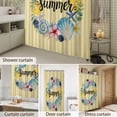 Bathroom Shower Curtain Summer Sea Stars Shells Lemon Waterproof Shower ...