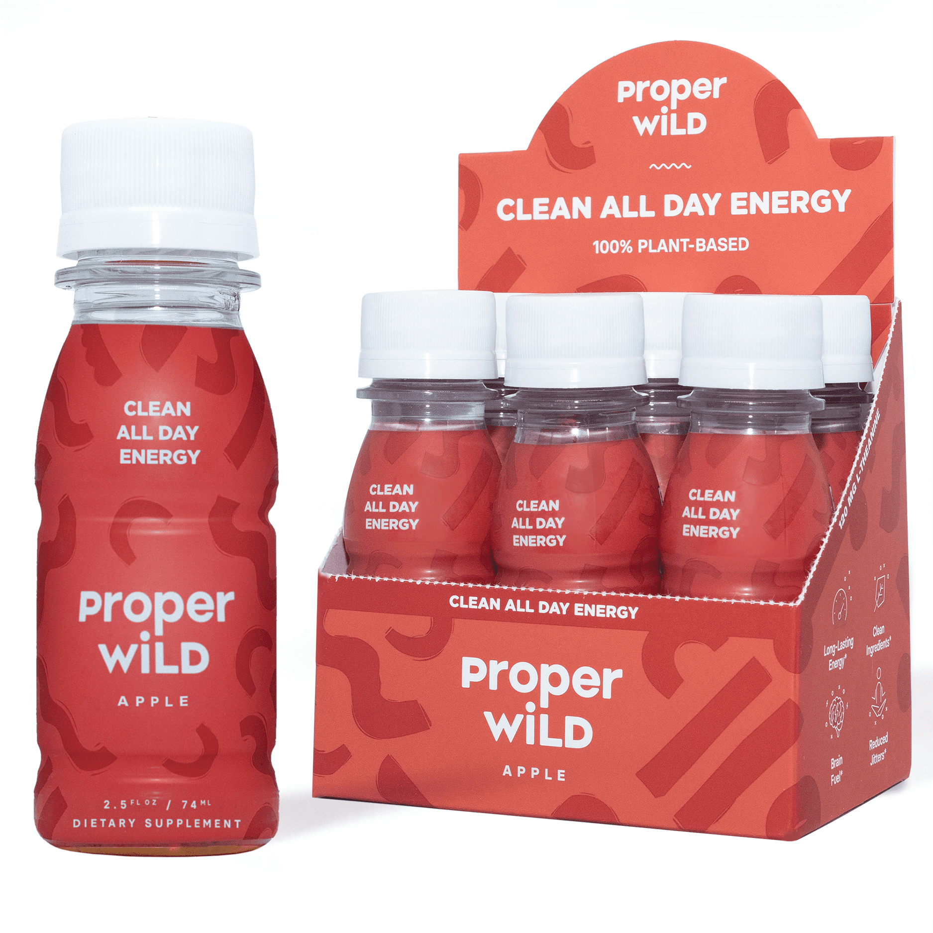 Proper Wild, Natural Clean All Day Energy Shots, Apple, 6-Pack ...
