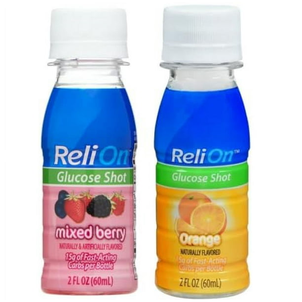 ReliOn Glucose Shot 2 Pack Orange and Mixed Berry | Walmart en línea