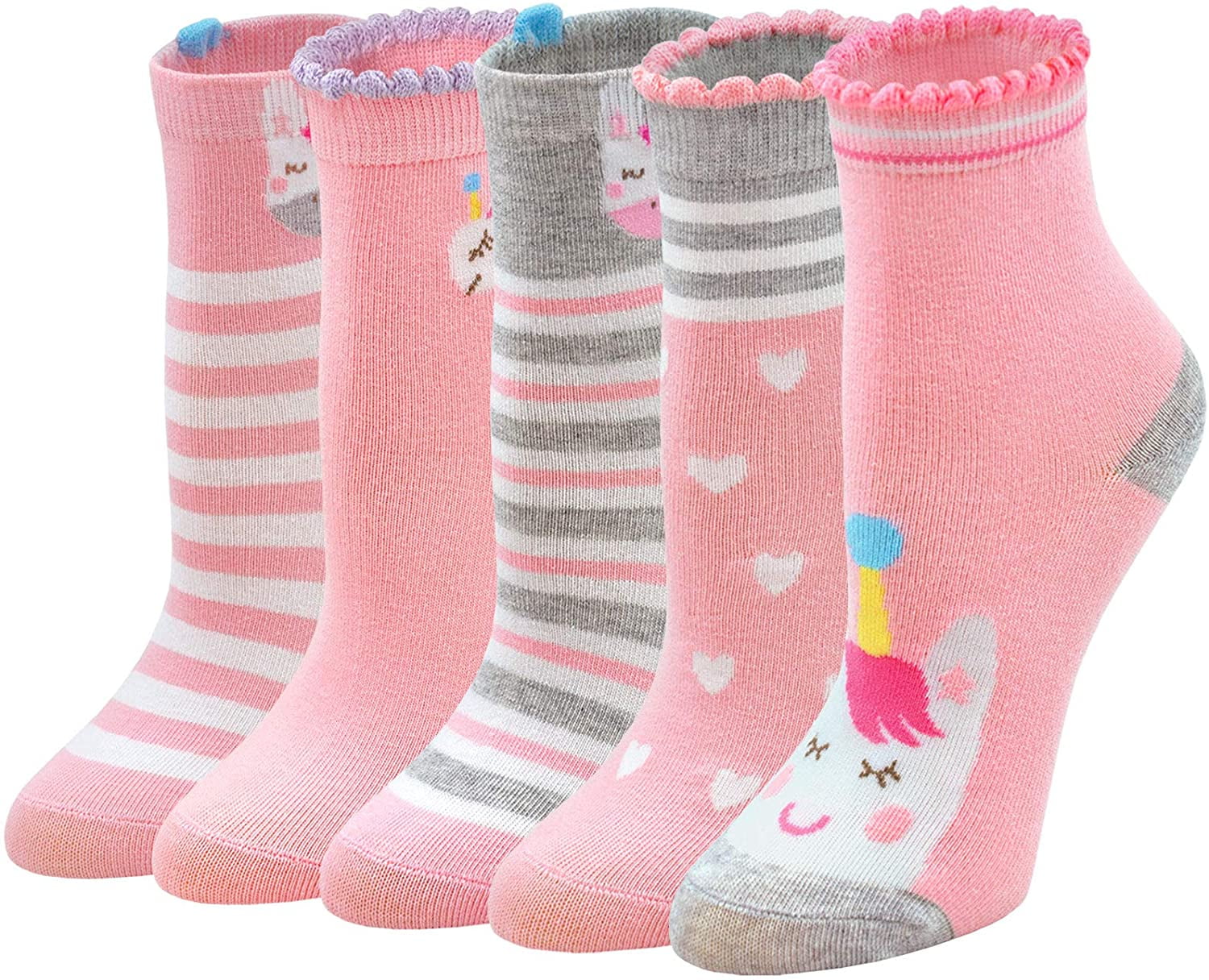 AMITOFO Girls Socks Fashion Novelty Ankle Socks for Kids Cute Unicorn ...