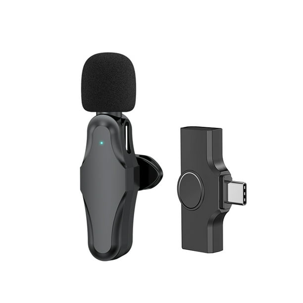 K10 Wireless Microphone Clip-on Mic Plug & Play Type-C for Phone Pad PC ...