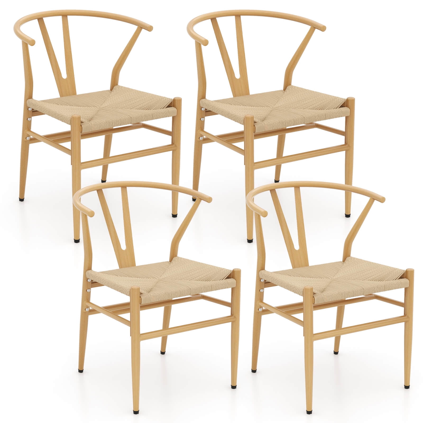 Click here for Costway Modern Dining Chair Set Of 4 Weave Kitchen... prices