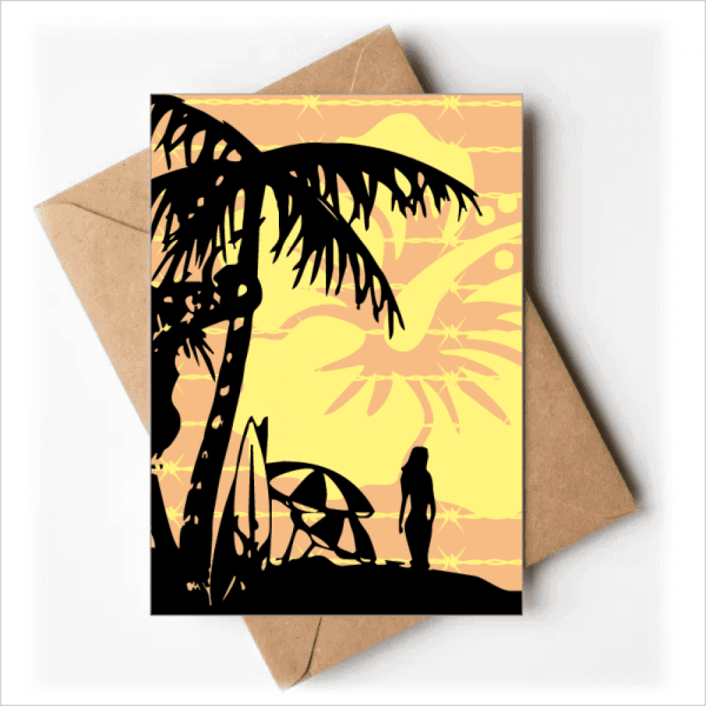 Coconut Tree Beach Flower Illustration Greeting Cards You are Invited ...