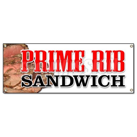 PRIME RIB SANDWICH BANNER SIGN usda roasted roast beef french dip ...