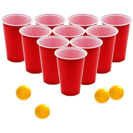 Pong Cups and Balls Set, Giant Pong Game Set with 24 Cups 24 Pong Balls ...