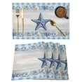 Blue Starfish Coastal Placemats Set of 4, Summer Starfish Beach Coral ...