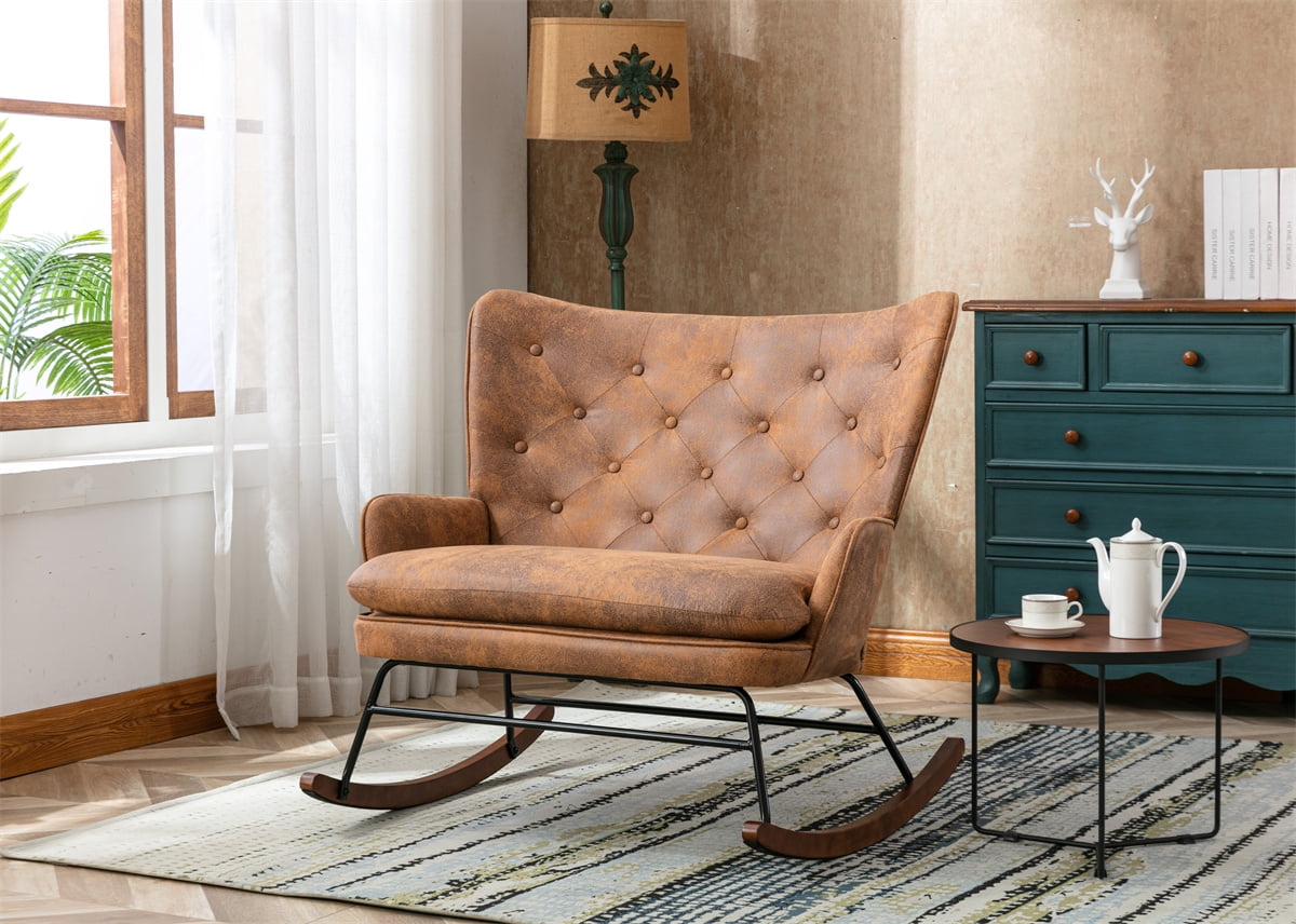 ARCTICSCORPION High Backrest Rocking Sofa, Nursery Sofa, Comfortable ...