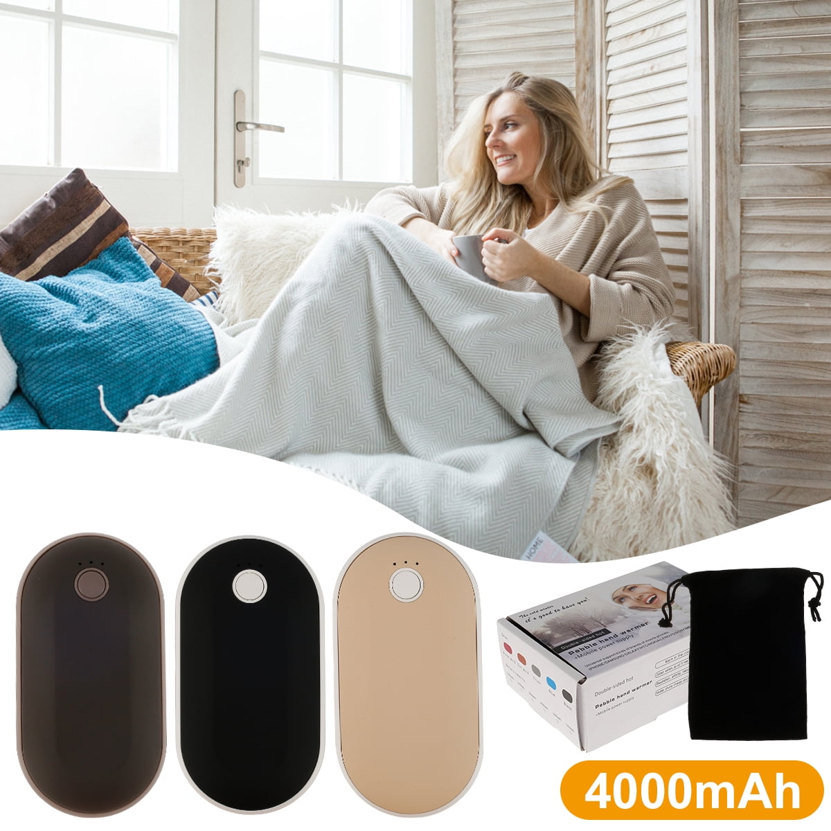 ODOMY Electric Hand Warmer Pocket Power Bank 4000mAh Mobile Power ...