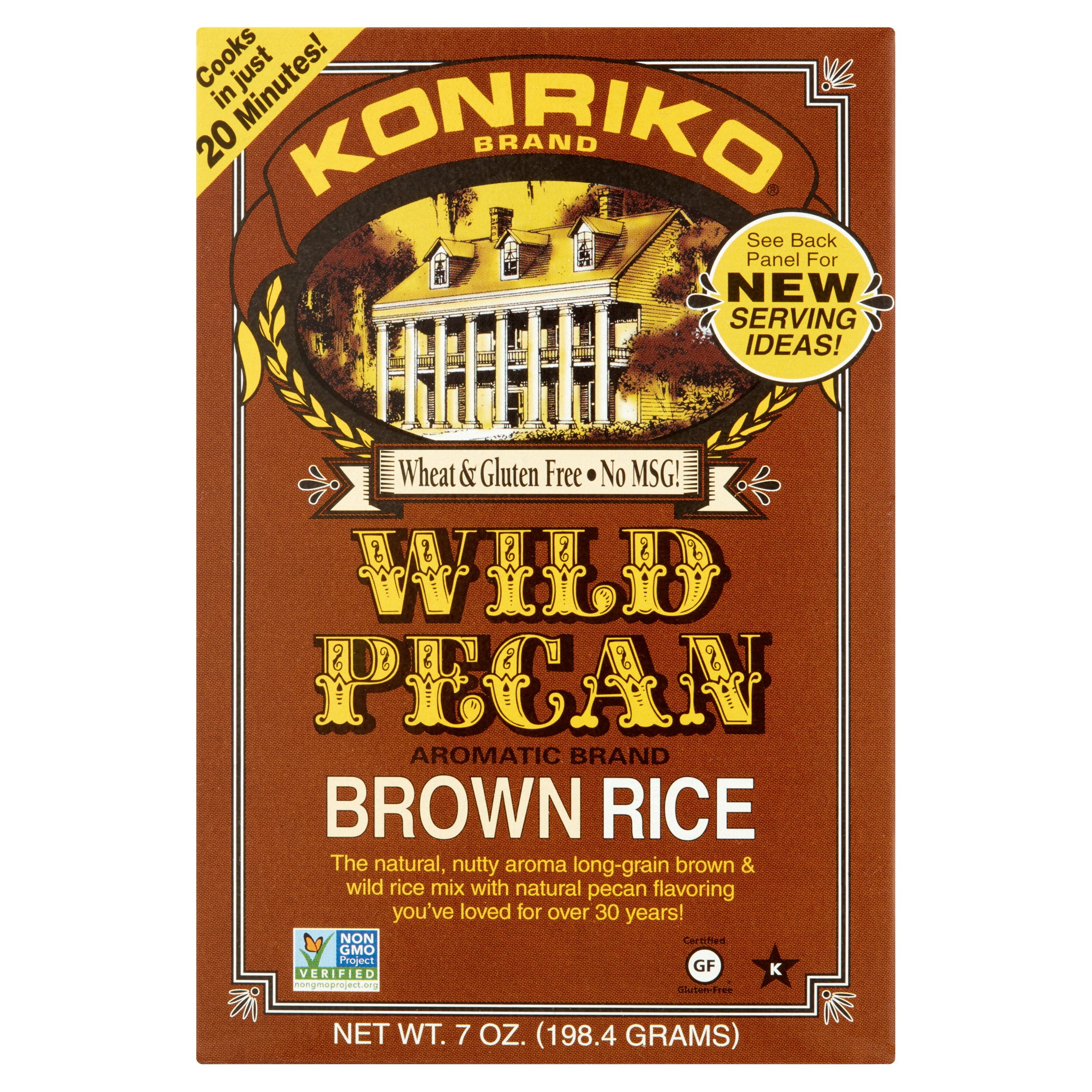Konriko Wild Pecan Aromatic Brand Brown Rice, 7 oz, 6 pack - Walmart.com