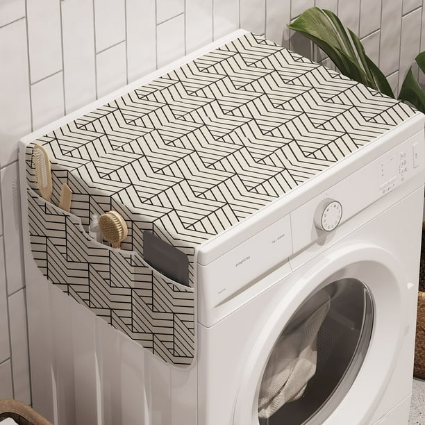 Geometric Washing Machine Organizer, Angled Lines Optical Illusion 3D ...