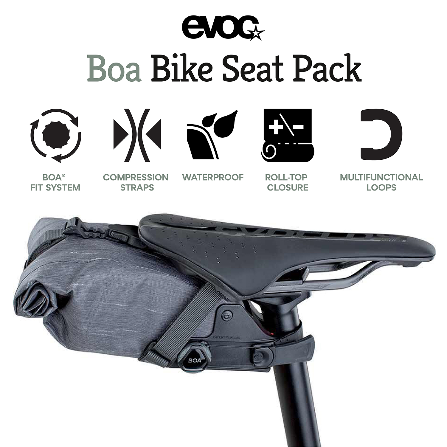 Buy EVOC, Seat Pack Boa M, Seat Bag, 2L, Grey Online at Lowest Price in ...