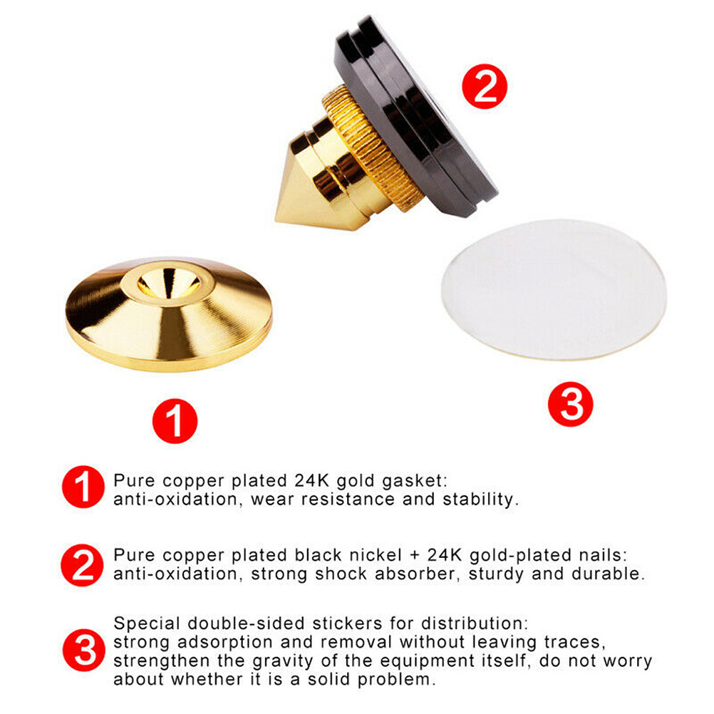 Buy 4PCS Golden-Plated Speaker Spikes Speaker Stands Turntable Base ...