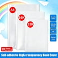10 Pcs Clear Self-adhesive Book Covers, PP Material 16K A4 Book Sleeves ...