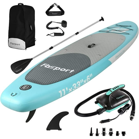 FBSPORT 11'×33"×6" Paddle Boards w/ Electric Pump，Inflatable Stand Up ...