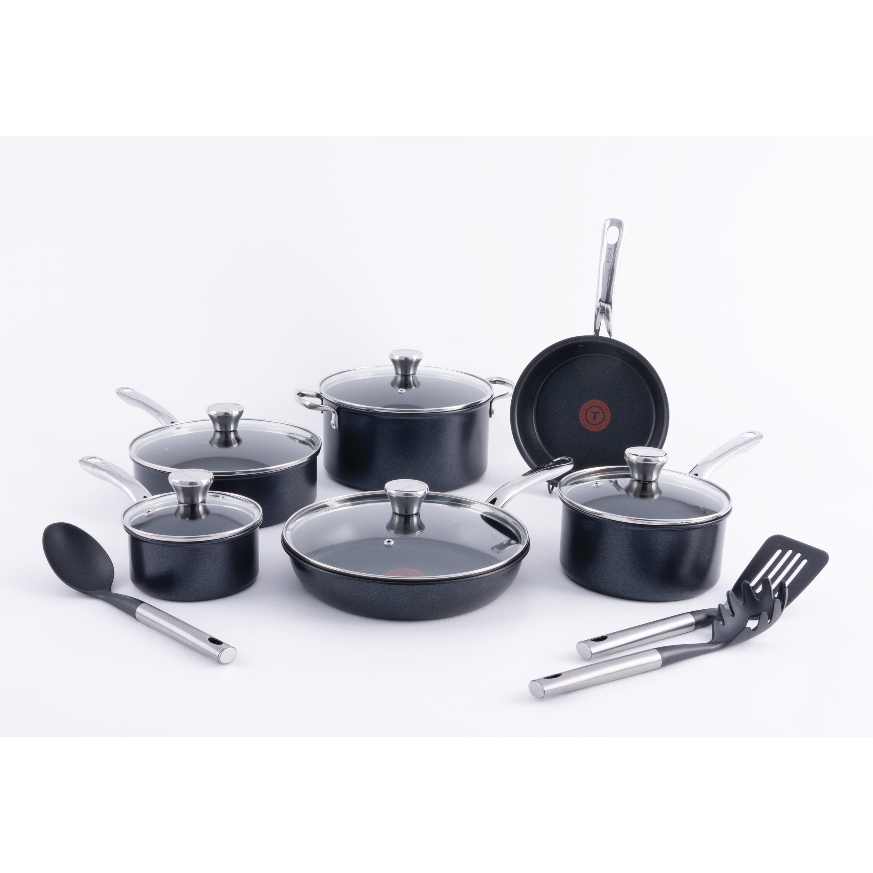 T-fal Expert Pro Platinum Non-Stick Cookware Set, 14-Piece, Black ...