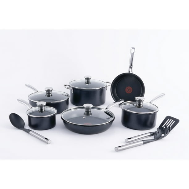 T-fal Expert Pro Platinum Non-Stick Cookware Set, 14-Piece, Black ...