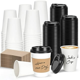 Comfy Package 12 Oz Paper Cups Disposable Coffee Cups with Lids ...