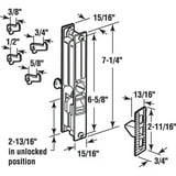 Prime-Line C 1123 Diecast Sliding Door Handle Set With Mid Body Hook ...