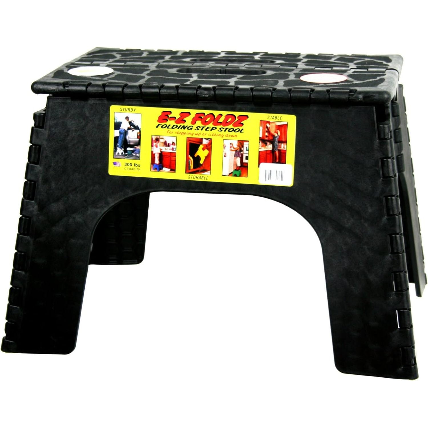 B&R Plastics 103-6BK E-Z Foldz Folding Step Stool - 12", Black ...