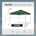 Alpha Joy 10'x10' Pop Up Shades Canopy Tent, Outdoor Event Shelter, Green with Roller Bag ...