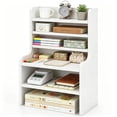 6-Tier Desktop Storage Organizer with Adjustable Removable Shelves ...