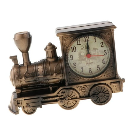 Retro Train Locomotive Alarm Clock Home Bedside Desktop Ornament Bronze ...