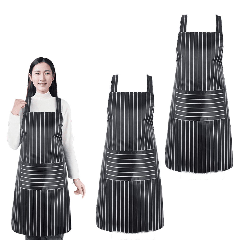 2 Pack Kitchen Cooking Aprons, Adjustable Bib Soft Chef Apron ...