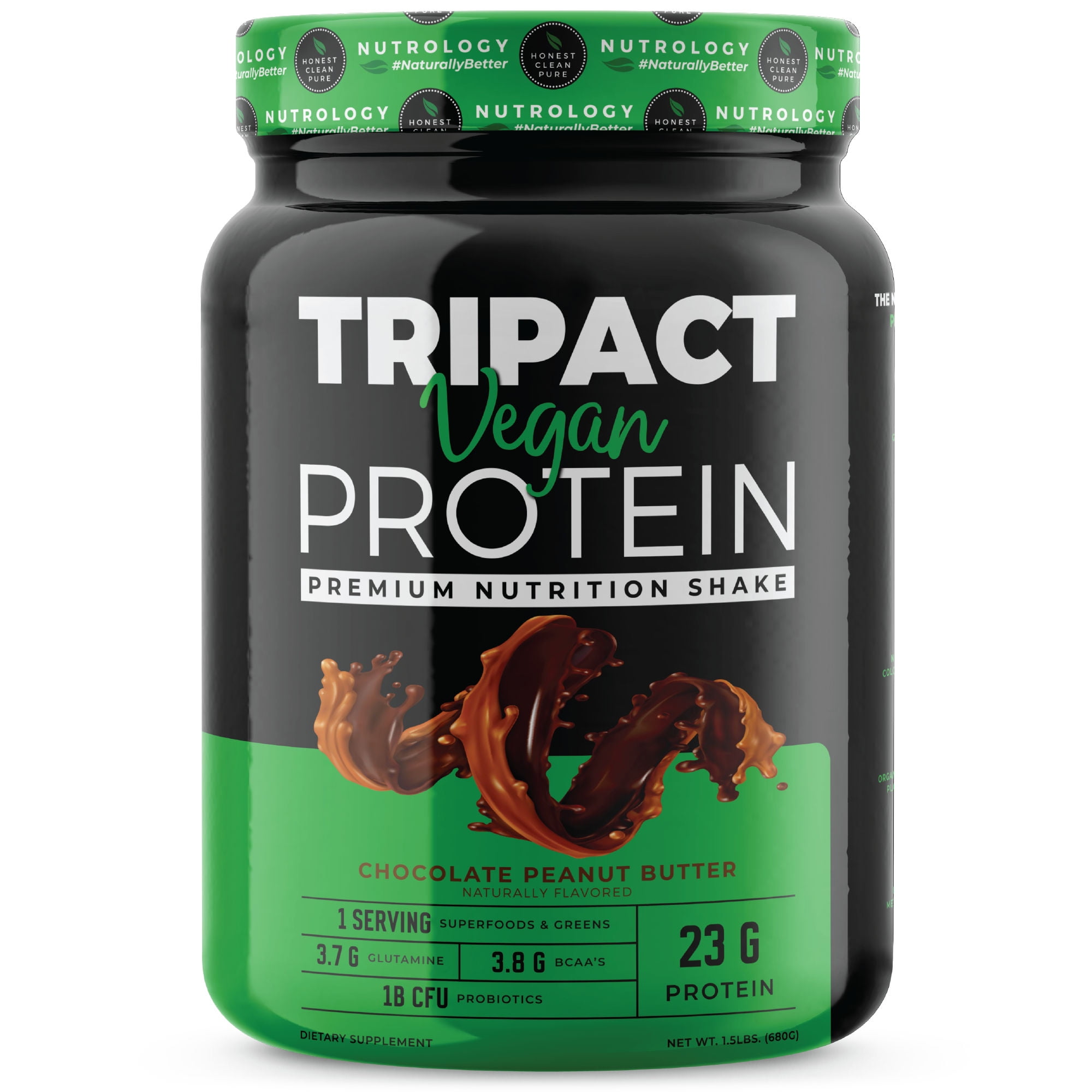 Tripact Vegan Protein–Non-GMO–Organic Plant Proteins–Superfoods-Greens ...