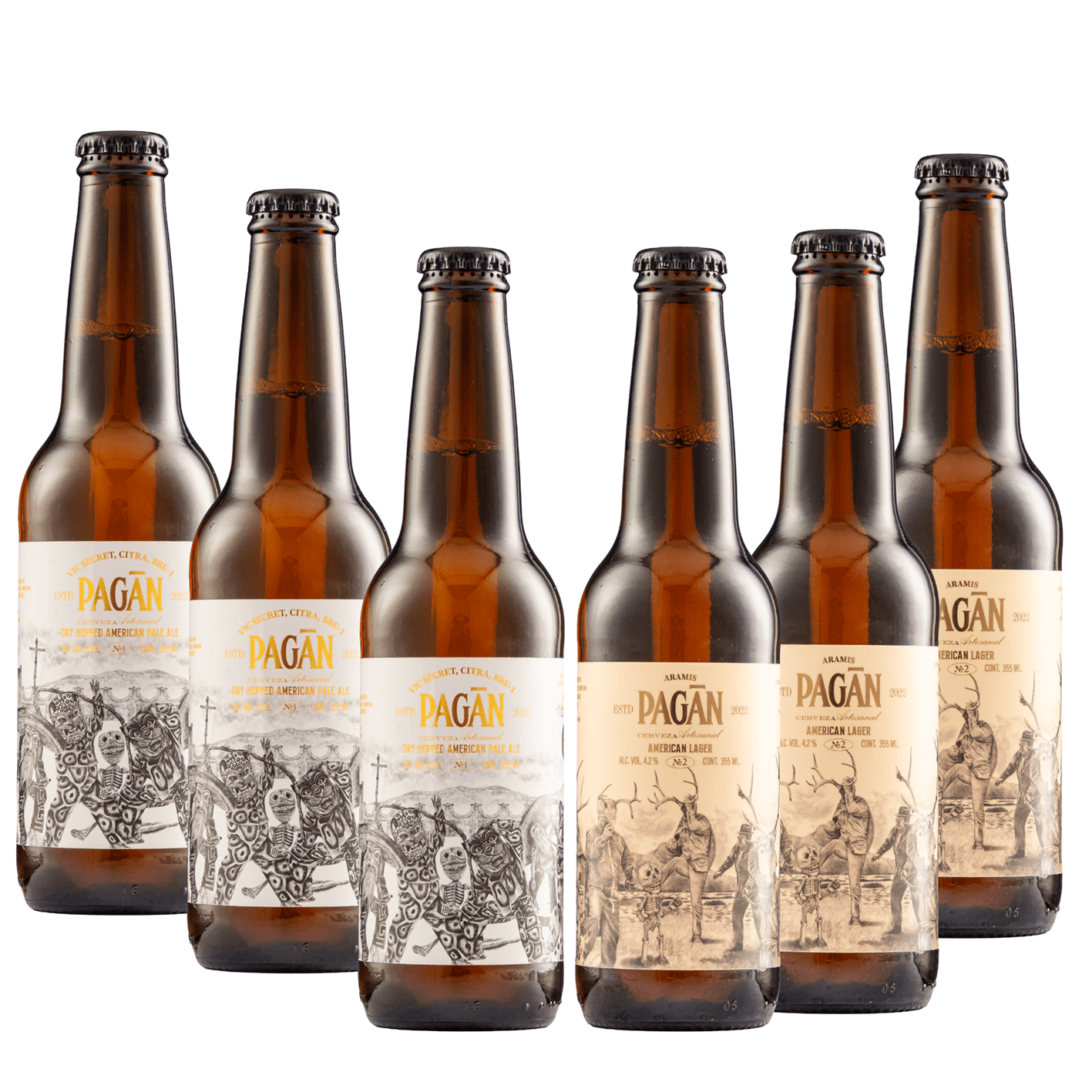 Six Pack Cerveza Pagan Pale Ale y Lager 355 Ml Pagan Pale Ale y Lager ...
