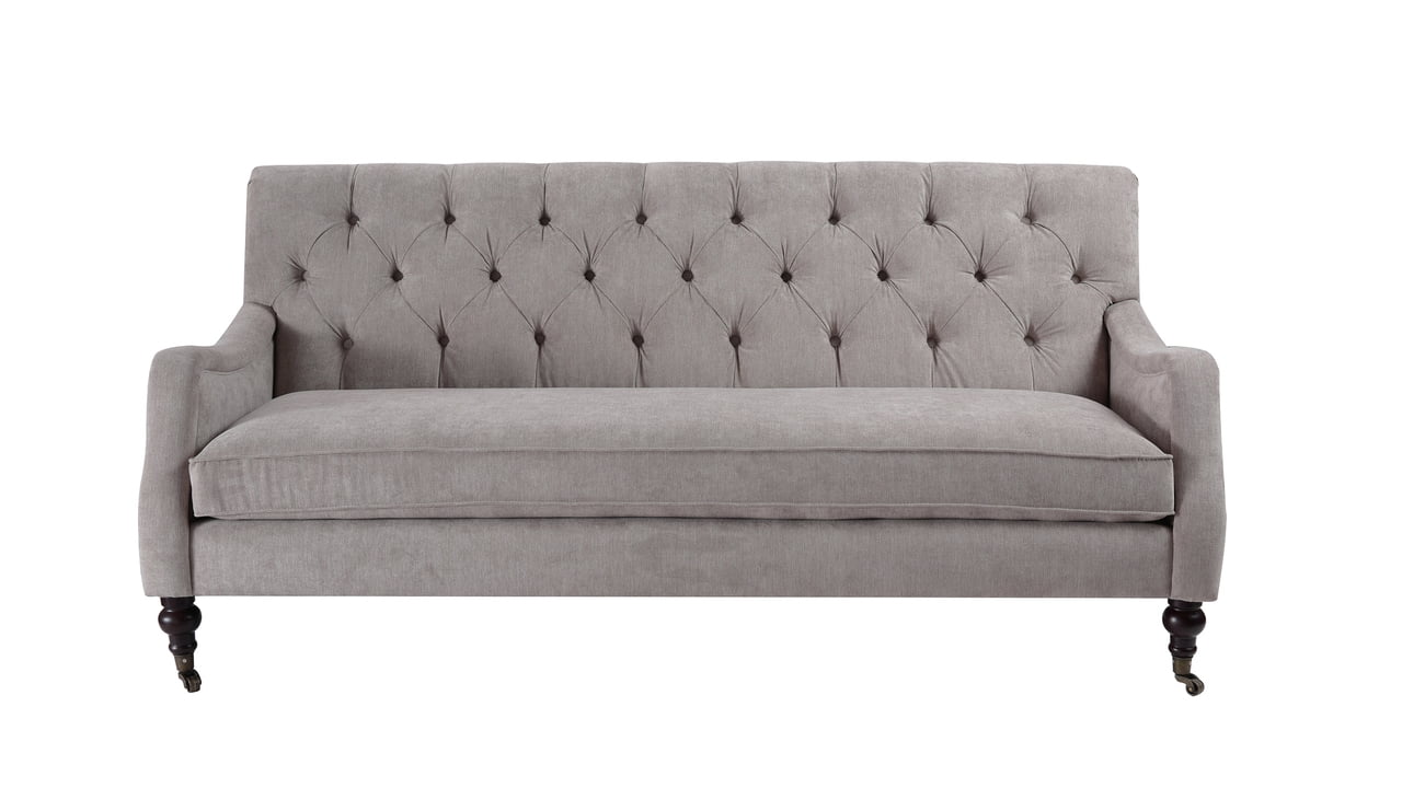 Jennifer Taylor Home Xander Tufted Sofa Metal Casters, Silver Grey ...