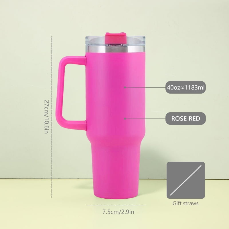 Thermos Taza Termo De Acero Inoxidable De 40 Oz Con Tapa De Paja Mango ...