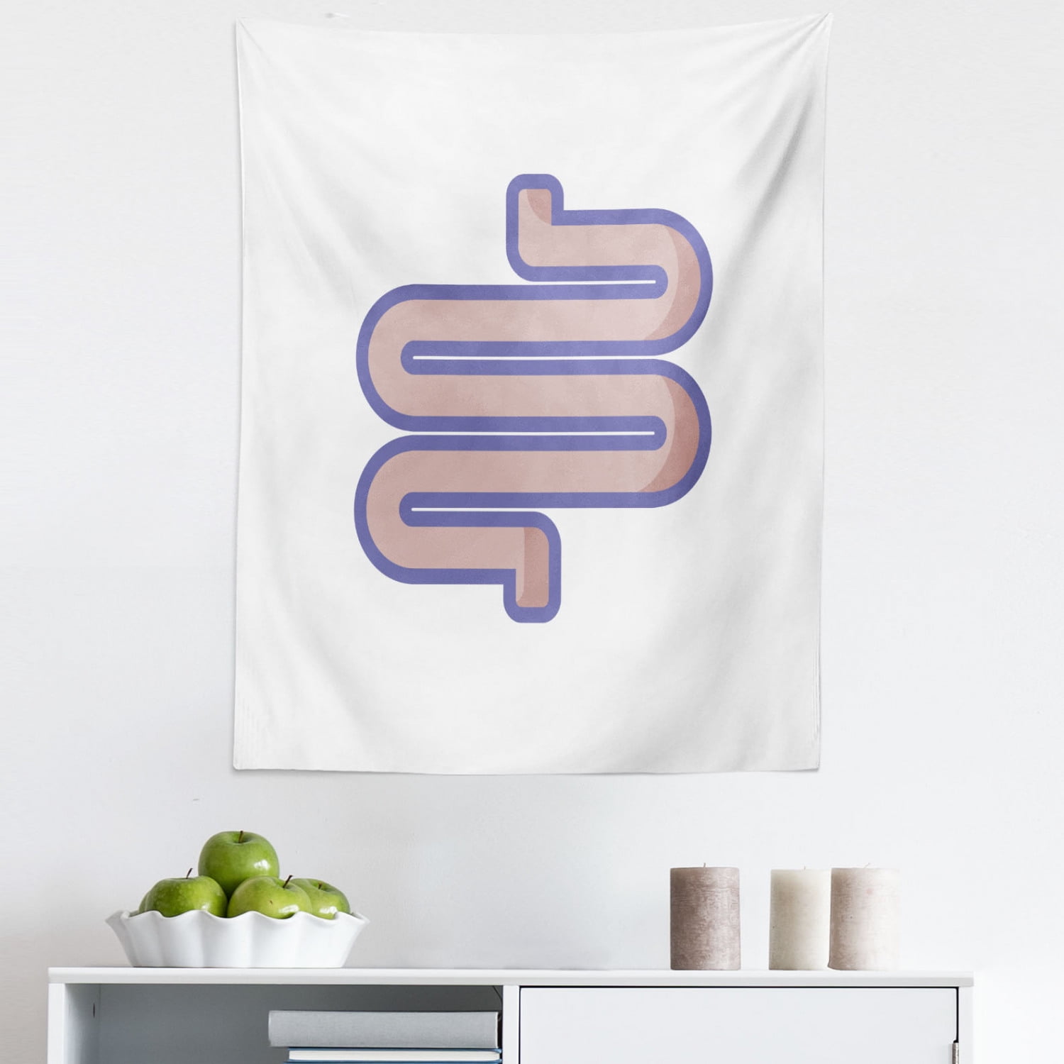 Anatomy Tapestry, Modern Intestine Internal Organ Linear Cartoon Style ...