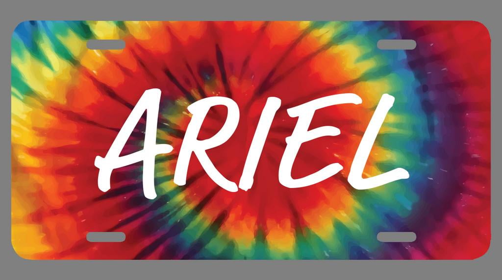 Ariel Name Tie Dye Style License Plate Tag Vanity Novelty Metal | UV ...
