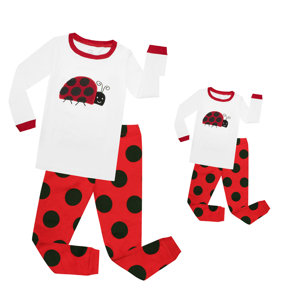 Elowel Ladybug Toddler Pajamas Matching Set for Baby Girl and Doll 2 ...