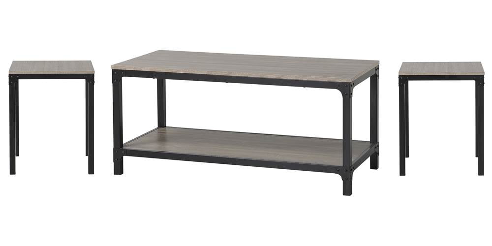 Homestar 3-PC Coffee Table & Side Table Set in Reclaimed Wood - Walmart.com
