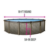 Blue Wave Riviera 18-ft Round 54-in Deep 8-in Top Rail Metal Wall ...