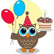 Owls Happy Birthday Edible Cake Image Topper 8 Inch Round - Walmart.com
