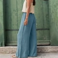 Patlollav Trousers Long Pants for Women Summer Drawstring Waist Wide ...