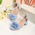 Elegyee Girls Stylish Wedges Sandals Solid Color Flower Soft Shoes with ...
