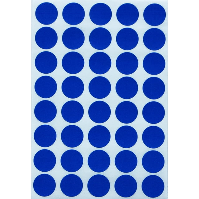 Royal Green Round Stickers Labels Blue Dots Sticker 19mm 3/4 inch - 280 ...