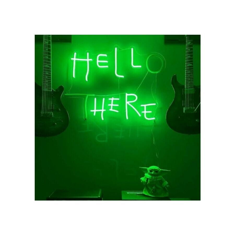 Queen Sense 14"x10" Hello There Hell Here LED Sign Light Wall Decor ...