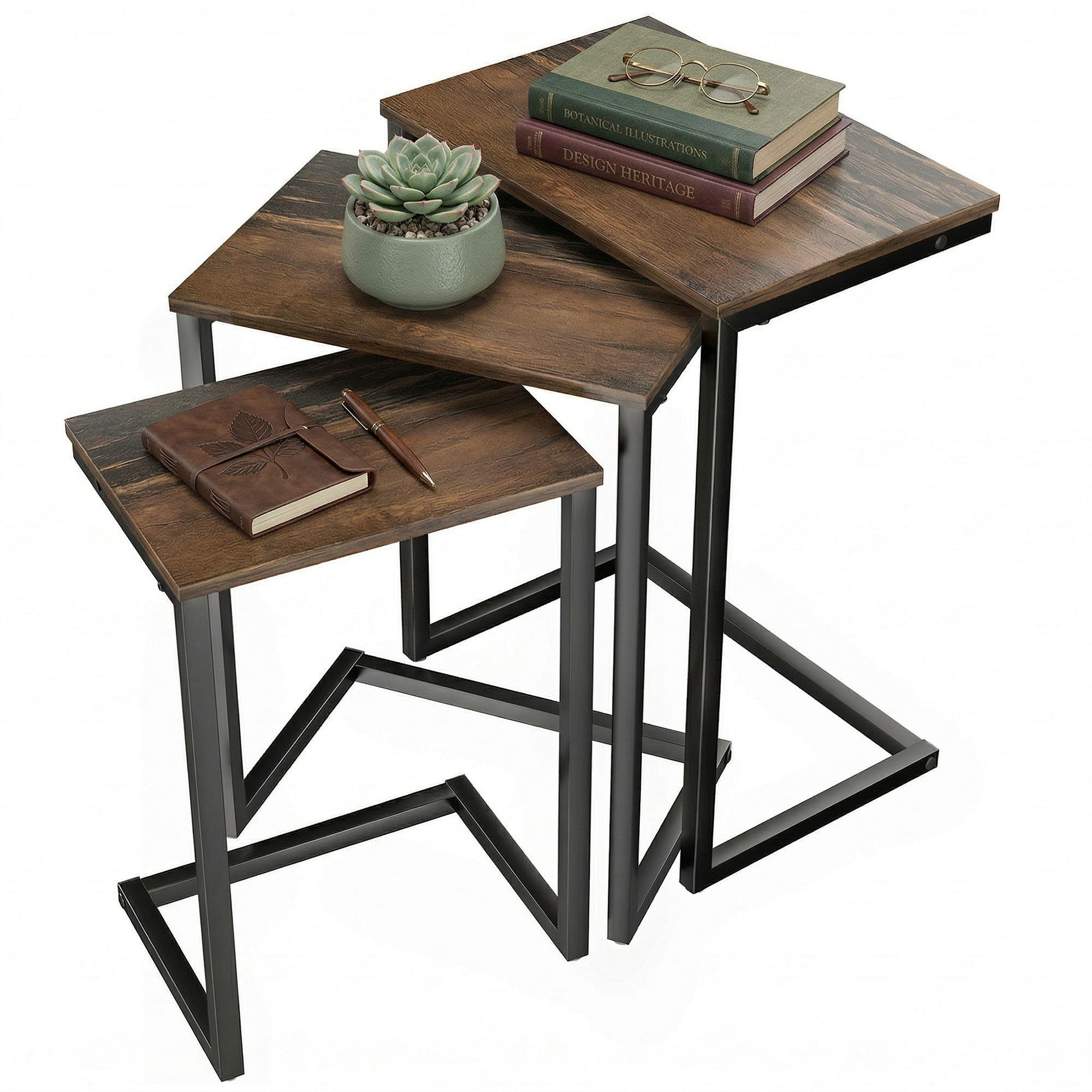 Click here for Homcom Nesting End Tables Set Of 3 C-Shaped Side T... prices